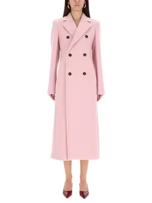 Sportmax Double-breasted Long Coat - Pink