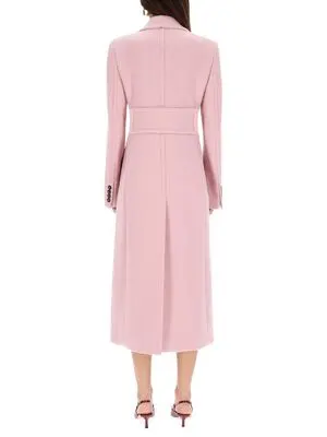 Sportmax Double-breasted Long Coat - Pink