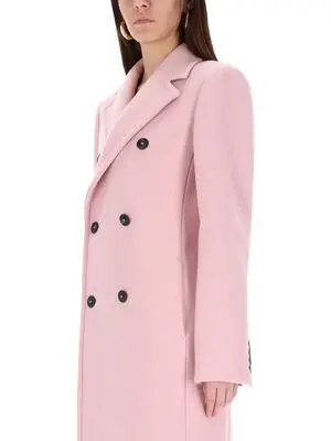 Sportmax Double-breasted Long Coat - Pink