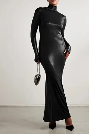 Norma Kamali High-necked Fishtail Maxi Dress