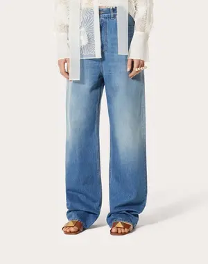 Valentino Garavani Archive 1985 Print Washed Denim Jeans