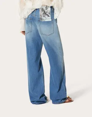 Valentino Garavani Archive 1985 Print Washed Denim Jeans
