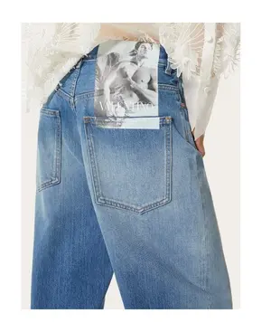 Valentino Garavani Archive 1985 Print Washed Denim Jeans
