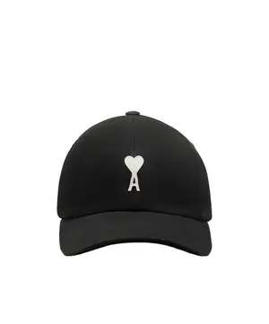 Ami Logo Patch Baseball Cap - Black