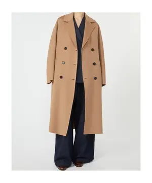 Max Mara Long Double-breasted Belted Coat