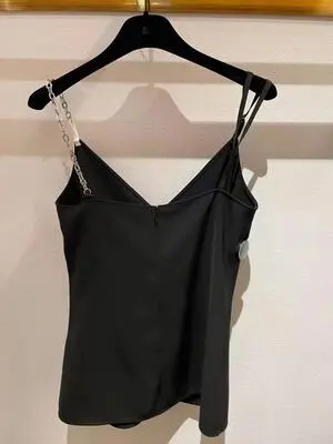 Givenchy Sleeveless V-neck Top With Chain Detail