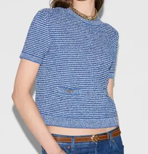 Gucci Fine Crewneck Top With Stripe Details