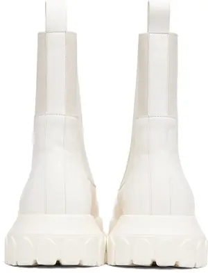 Rick Owens Tractor Sole Beatle Boots - Off-white