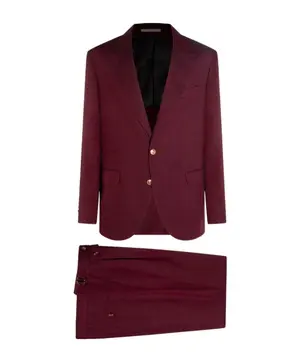Brunello Cucinelli Red Single-breasted Suit - Brown