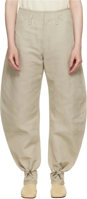 LEMAIRE Tapered Pants With Curved Legs - Frankincense