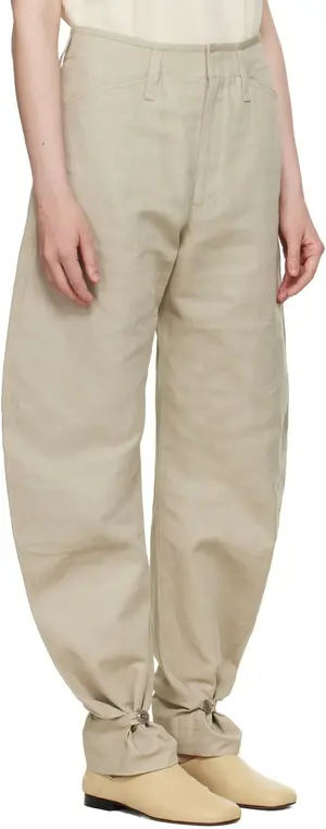 LEMAIRE Tapered Pants With Curved Legs - Frankincense