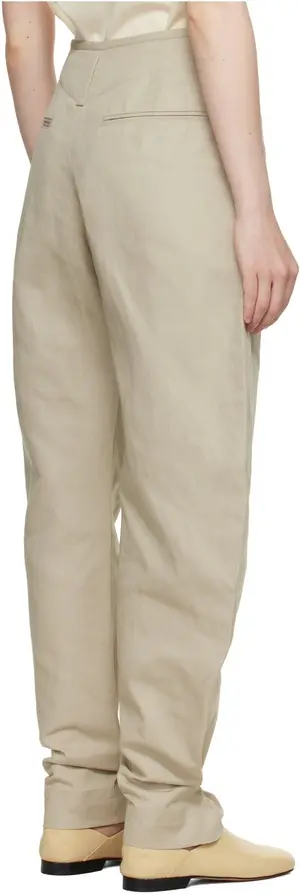 LEMAIRE Tapered Pants With Curved Legs - Frankincense