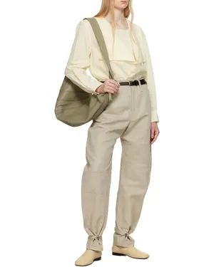 LEMAIRE Tapered Pants With Curved Legs - Frankincense