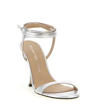 STUART WEITZMAN Round Toe Stiletto Heel Sandals