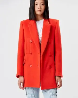 Isabel Marant Étoile Lileya Double Breasted Virgin Wool Coat - Red