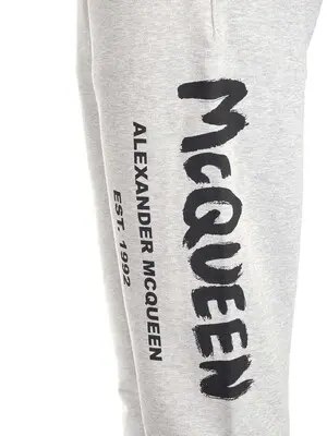 Alexander McQueen Graffiti Logo Joggers - Gray