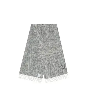 Loewe Monogram Jacquard Fringed Scarf