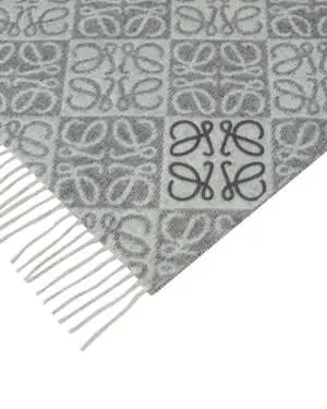 Loewe Monogram Jacquard Fringed Scarf