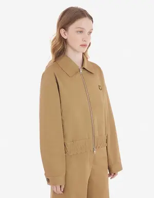 Maison Kitsuné Long-sleeved Zip-up Jacket With Embroidered Fox Patch