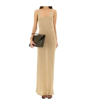 Saint Laurent Long Lurex Knit Dress