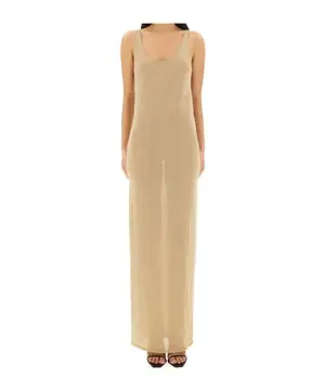Saint Laurent Long Lurex Knit Dress