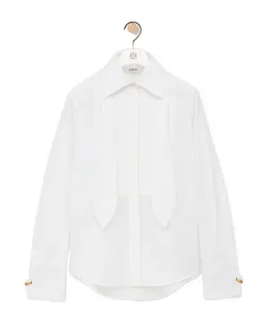 Loewe Poplin Buttoned Shirt With Engraved Cufflinks - White