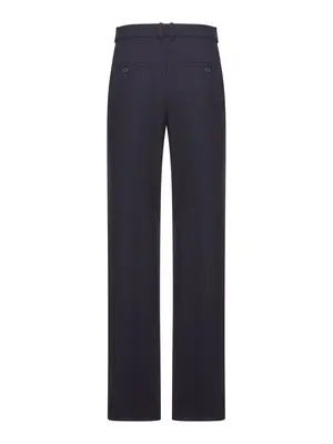 Saint Laurent High Waist Straight Leg Pants - Black