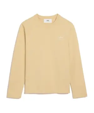 AMI Paris Long Sleeved Crewneck T-shirt - Nude