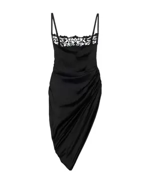 Jacquemus Asymmetric Lace Lingerie Dress - Black
