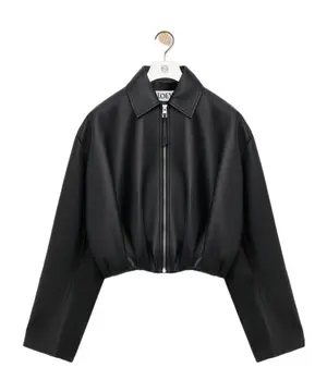 Loewe Draped Leather Jacket - Black