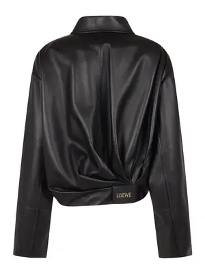 Loewe Draped Leather Jacket - Black