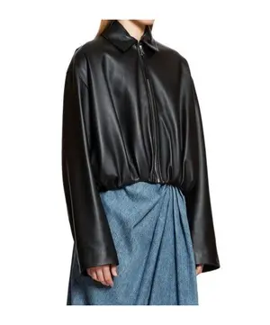 Loewe Draped Leather Jacket - Black