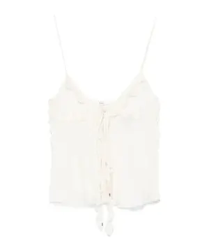 Chloé Ruffled Spaghetti Strap Top