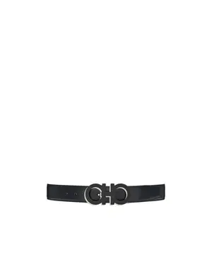 FERRAGAMO Gancini Reversible Belt - Black
