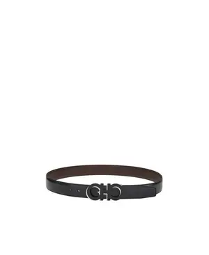 FERRAGAMO Gancini Reversible Belt - Black