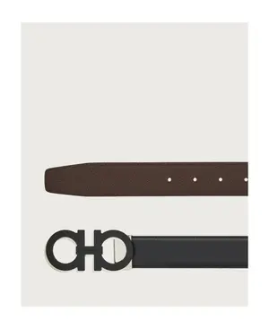 FERRAGAMO Gancini Reversible Belt - Black