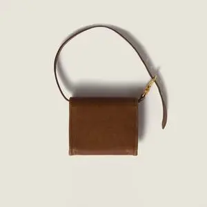 Miu Miu Nappa Leather Wallet With Shoulder Strap - Oak