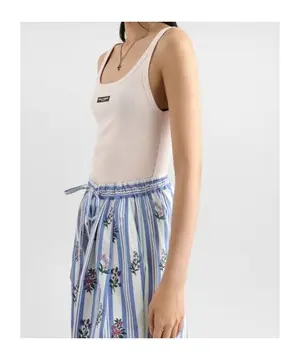 Dolce & Gabbana Sleeveless Logo Patch Jersey Top - Pink