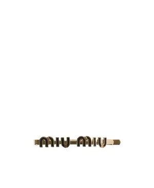 Miu Miu Logo Lettering Hair Clip - Black