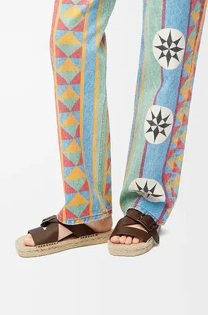 Loewe Petal Espadrille Slide In Vegetable-tanned Calfskin