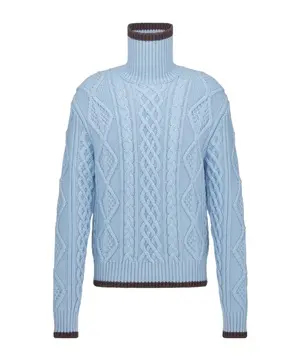 Dior Cd Diamond Twisted Knit Turtleneck Sweater