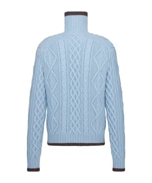 Dior Cd Diamond Twisted Knit Turtleneck Sweater