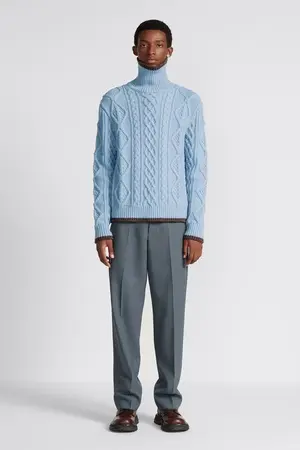 Dior Cd Diamond Twisted Knit Turtleneck Sweater