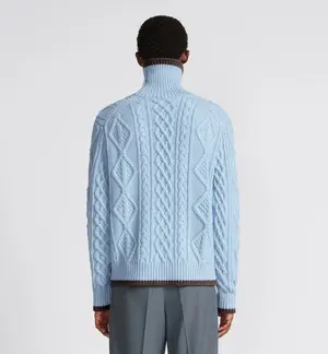 Dior Cd Diamond Twisted Knit Turtleneck Sweater