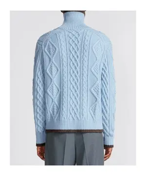 Dior Cd Diamond Twisted Knit Turtleneck Sweater