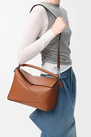 Loewe Puzzle Top Handle Tote Bag - Tan