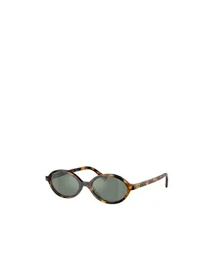 Miu Miu Oval Frame Tortoiseshell Sunglasses - Green