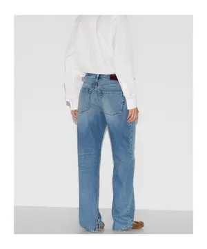 Gucci Logo Patch Straight-leg Jeans - Light Blue