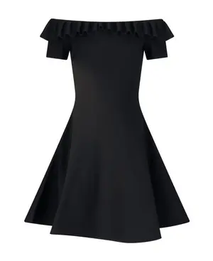 Alexander McQueen Off-shoulder Ruffled Mini Dress