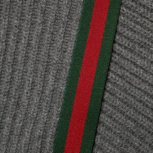 Gucci Web Striped Drawstring Knit Hoodie